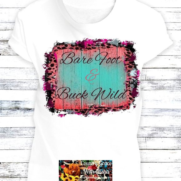 Country Grace With Alisha Tops Bare Foot And Buck Wild White Short